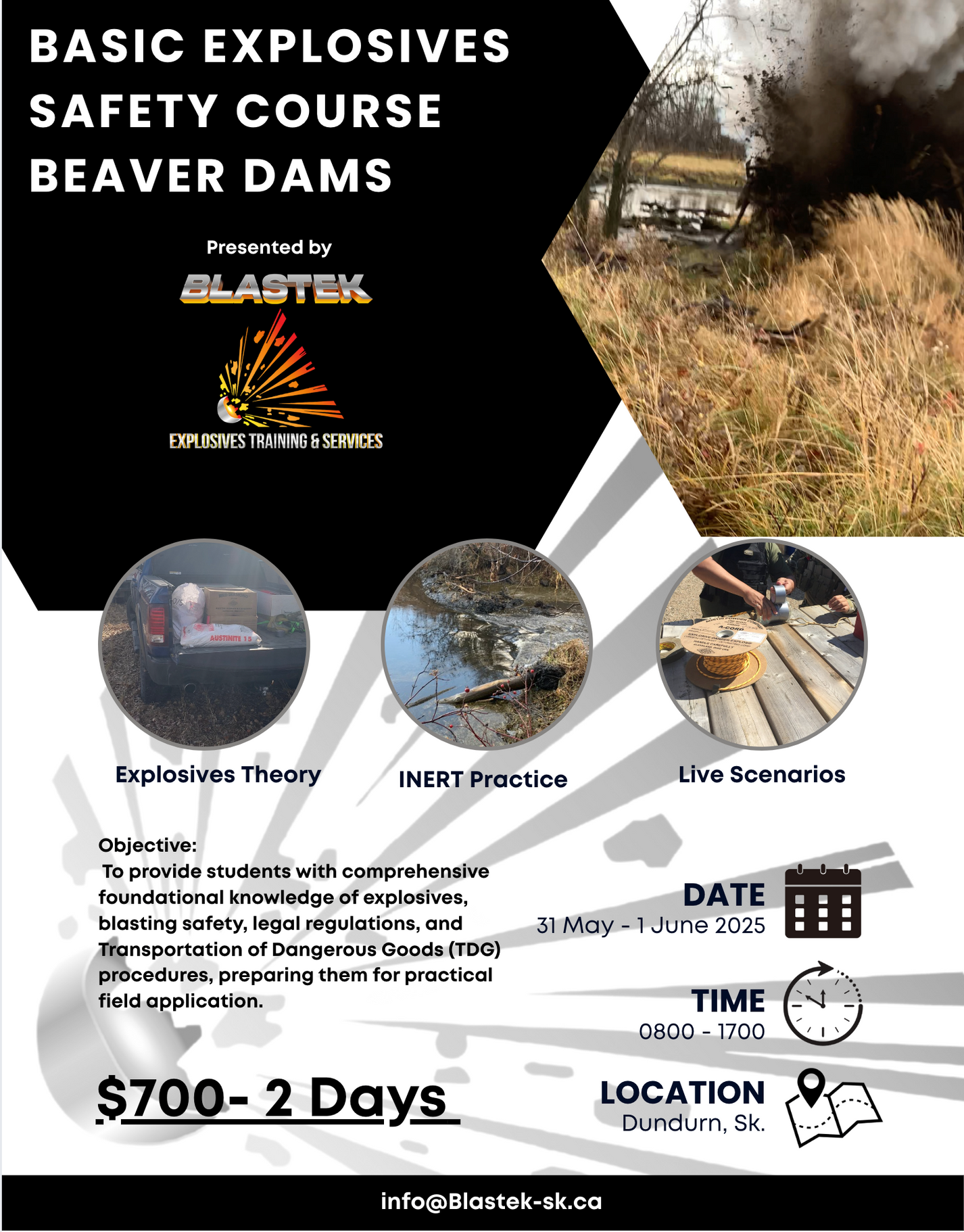 Professional Explosives Training Courses in Saskatchewan – Blastek